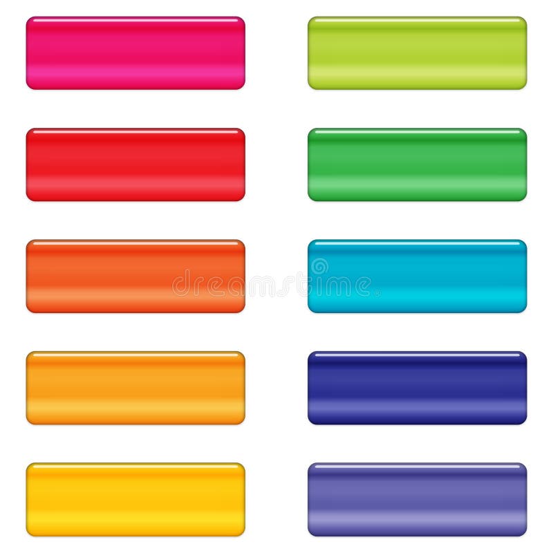 Glossy Web Buttons in Bright Colors Stock Illustration - Illustration ...
