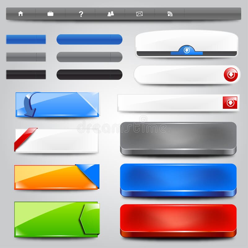 Glossy web design elements stock vector. Illustration of glossy - 20590982