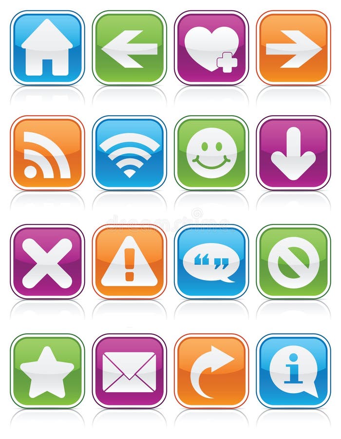 Smooth Web Symbols stock vector. Illustration of favorites - 16997541