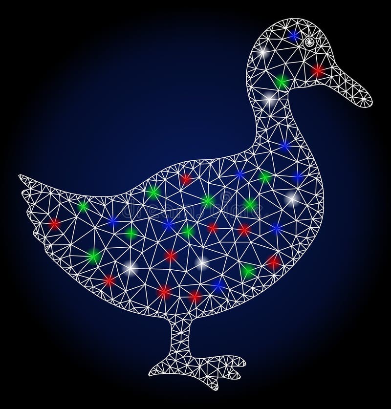 Flare Mesh Network Duck with Flare Spots Stock Illustration ...