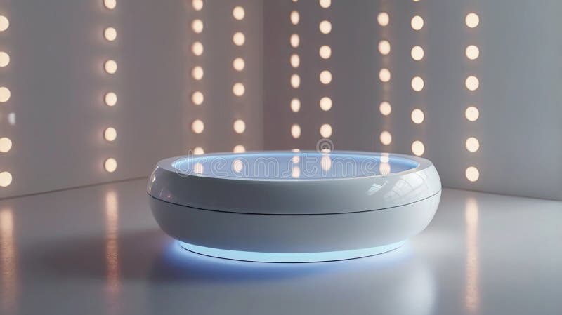 A Glossy White Plastic Platform with Curved Shape Stock Illustration ...