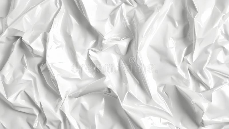 A Glossy White Plastic Poster with Random Creases and Crumples. the ...