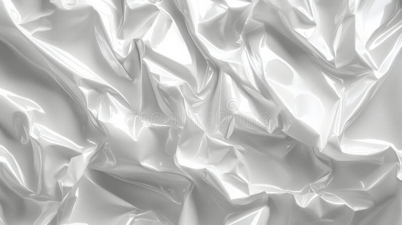 A Glossy White Plastic Poster with Random Creases and Crumples. the ...