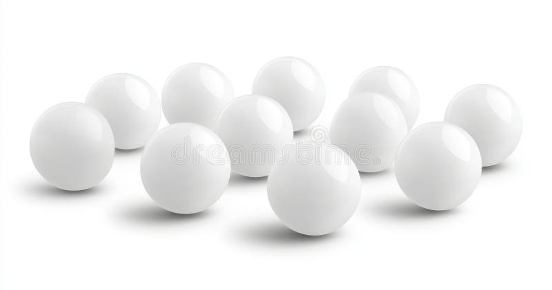 Glossy White Spheres on White Background Stock Illustration ...