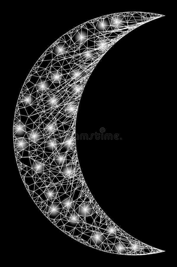 Glossy Net Mesh Moon with Lightspots Stock Vector - Illustration of ...