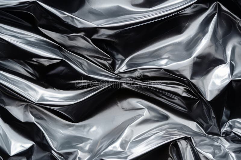 Glossy Wrinkled Plastic Wrap Texture. Generative AI Stock Photo - Image ...