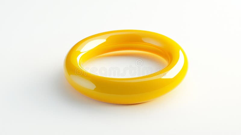 Glossy Yellow Ceramic Ring on Soft White Background Stock Photo - Image ...