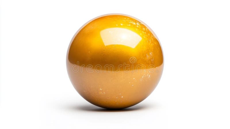 Glossy Yellow Orb with Smooth Surface and White Reflection Stock ...