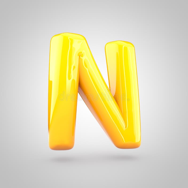 Glossy Yellow Paint Letter S Uppercase Stock Illustration ...