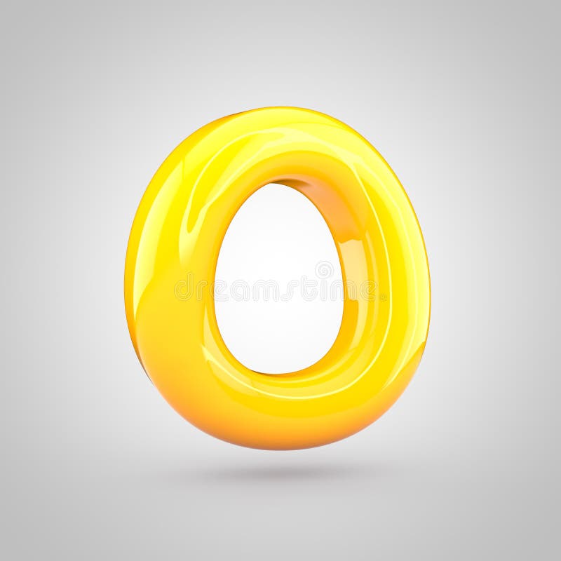 Glossy Yellow Uppercase Letter Q Isolated on White Background Stock ...