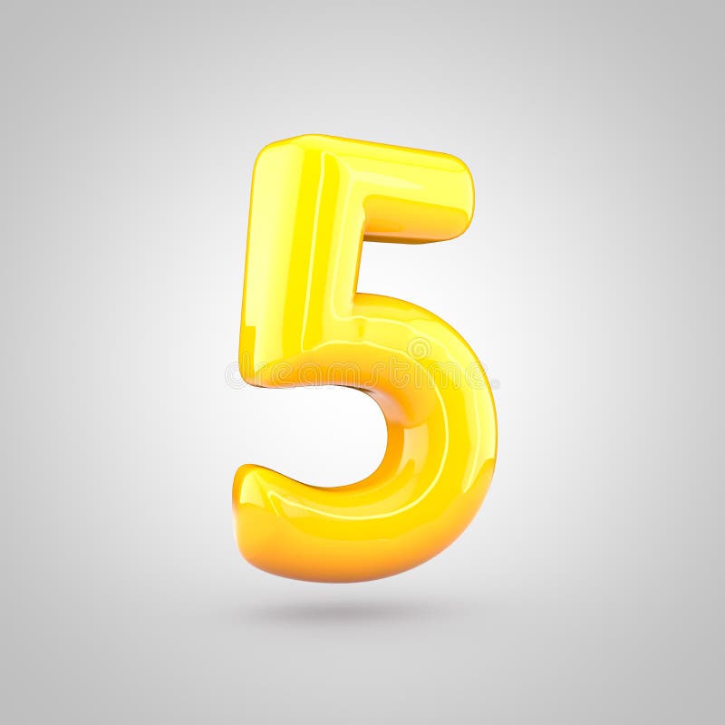 Glossy Yellow Paint Number 5. Stock Illustration - Illustration of ...