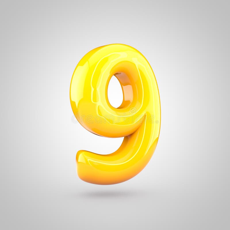 Glossy Yellow Paint Number 9. Stock Illustration - Illustration of ...
