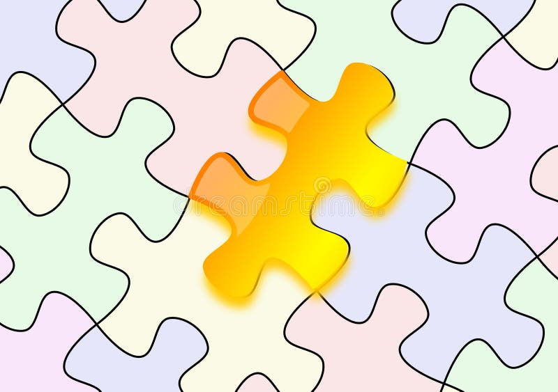 Glossy Yellow Puzzle on Paper Stock Illustration - Illustration of ...