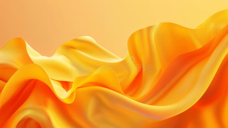 Glossy Yellow Waves Creating an Abstract Flowing Background with Liquid ...
