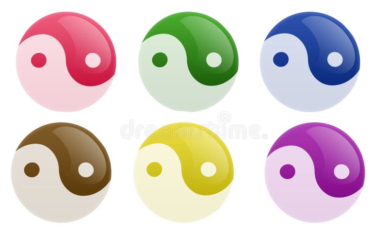Glossy Yin Yang Button stock illustration. Illustration of chinese ...