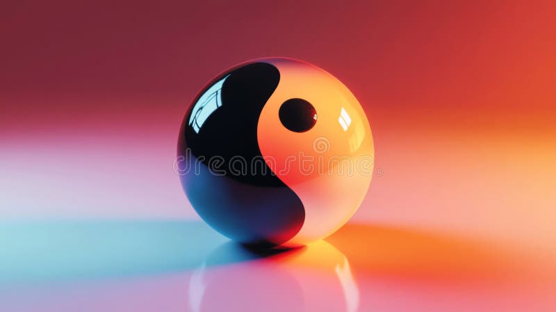 Glossy Yin Yang Sphere with Gradient Lighting Stock Illustration ...