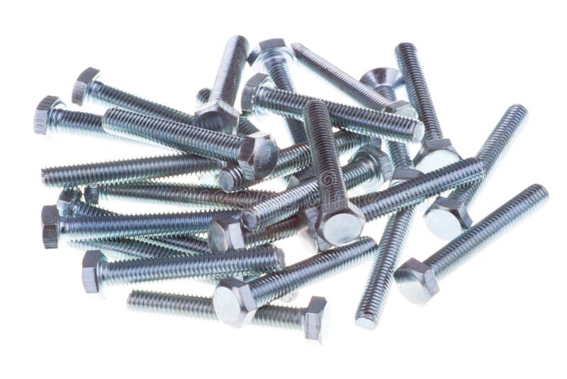 Glossy zinc screws stock image. Image of bolt, foreman - 24053651