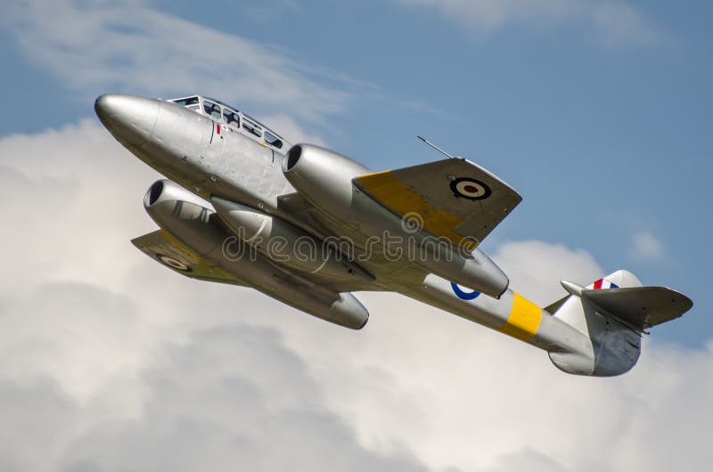 Gloster Meteor vintage jet stock image. Image of royal - 36315041