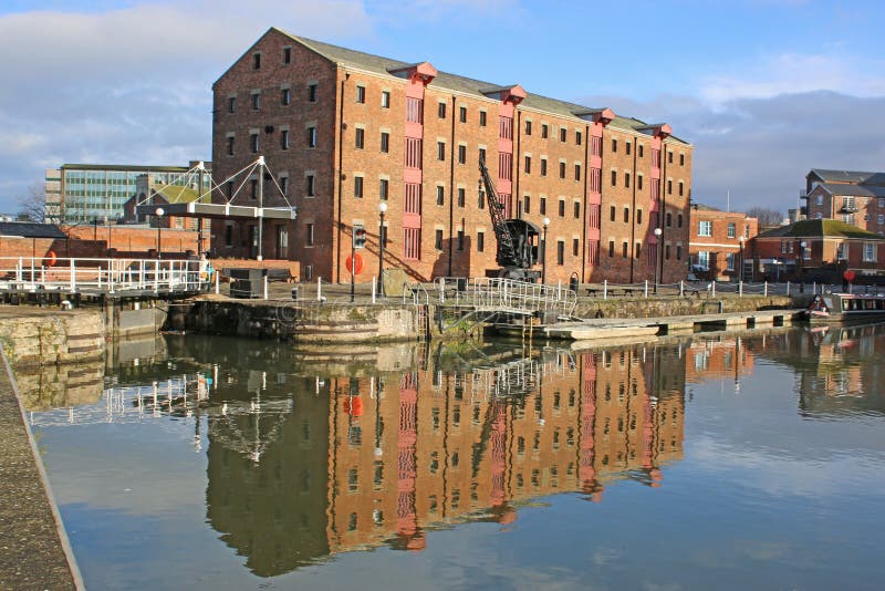 Gloucester Docks stock photo. Image of tower, reflect - 65989826