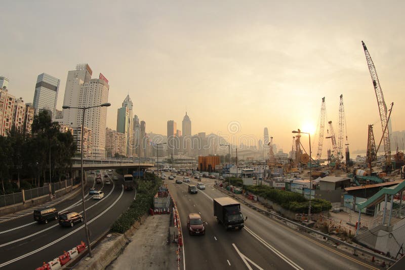 Gloucester Road at Causeway Bay Typhoon Editorial Photography - Image ...