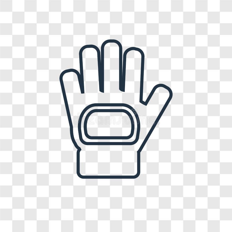 Glove Concept Vector Linear Icon Isolated on Transparent Background ...