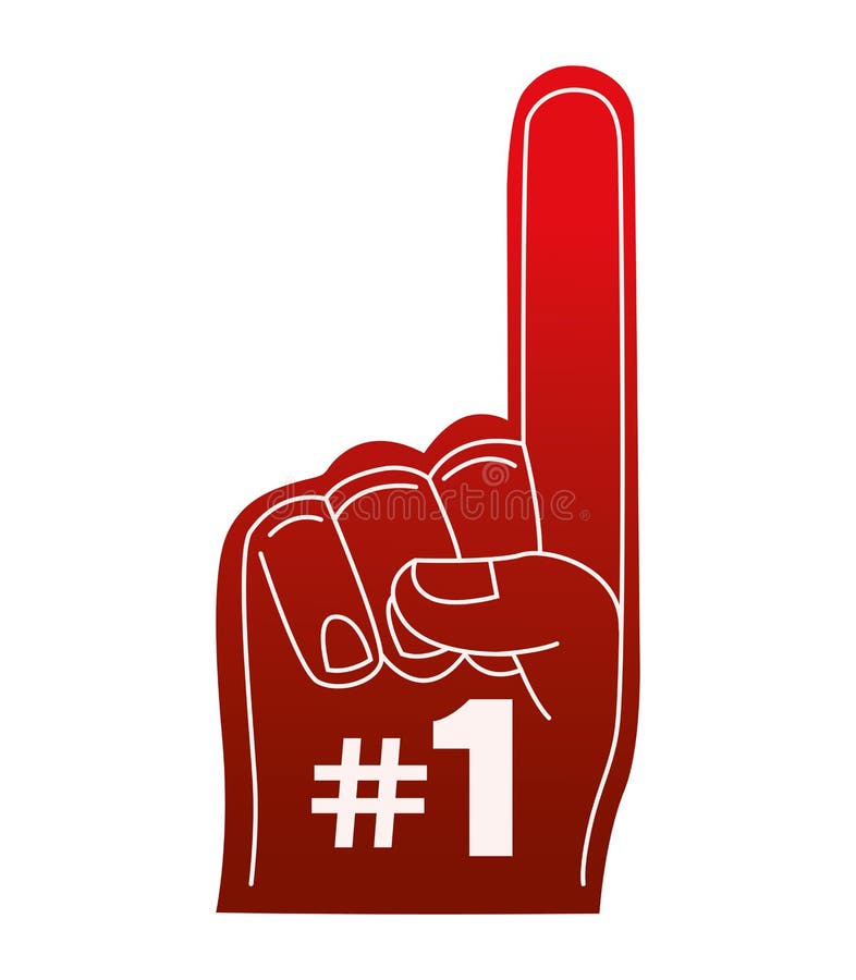 Glove and Number One Gesture Stock Illustration - Illustration of ...