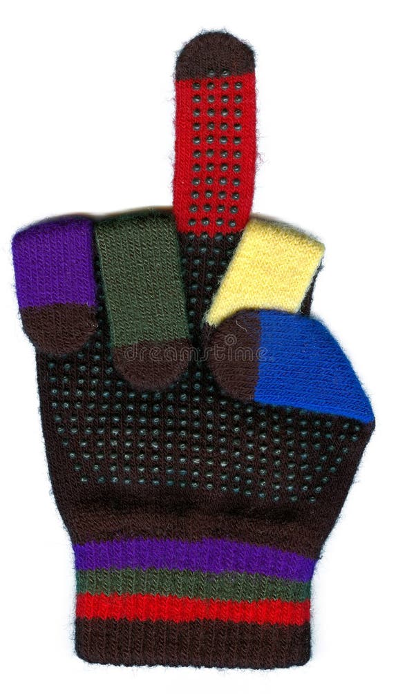 Glove gives middle finger stock image. Image of blue, greeting - 7947057
