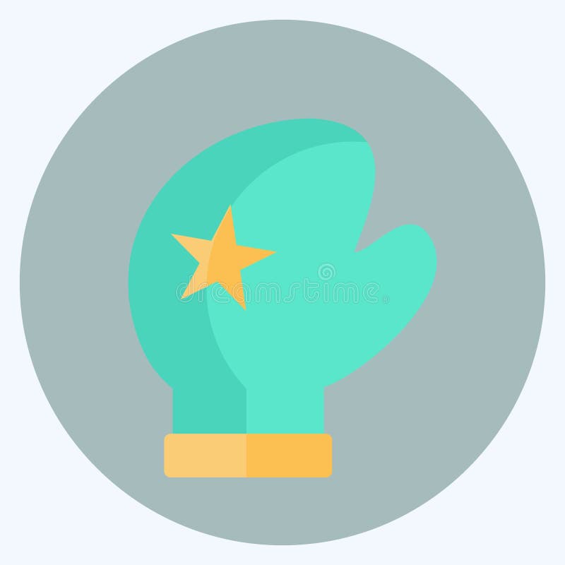 Glove Icon in Trendy Flat Style Isolated on Soft Blue Background Stock ...