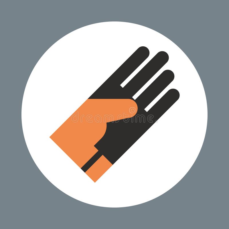 Glove Icon Working Hand Tool Equipment Concept Stock Vector ...