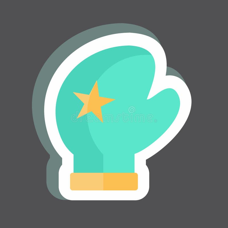 Glove Sticker in Trendy Isolated on Black Background Stock Illustration ...