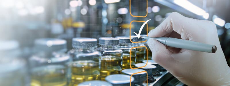 Gloved Hand Checking Off a Checklist in a Laboratory Representing ...