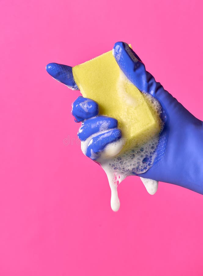 Hygienic Sponge With Foam In Hand Stock Image Image Of Cloth Service