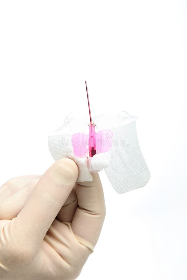 Gloved Hand Holding a Used Bloody Needle Stock Photo - Image of drug ...