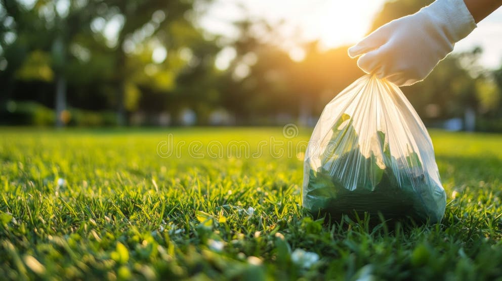 Gloved Hand Picking Up Litter in a Park Stock Illustration ...