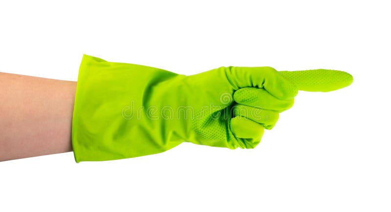 Gloved Hand Pointing with a Finger at Something Stock Image - Image of ...