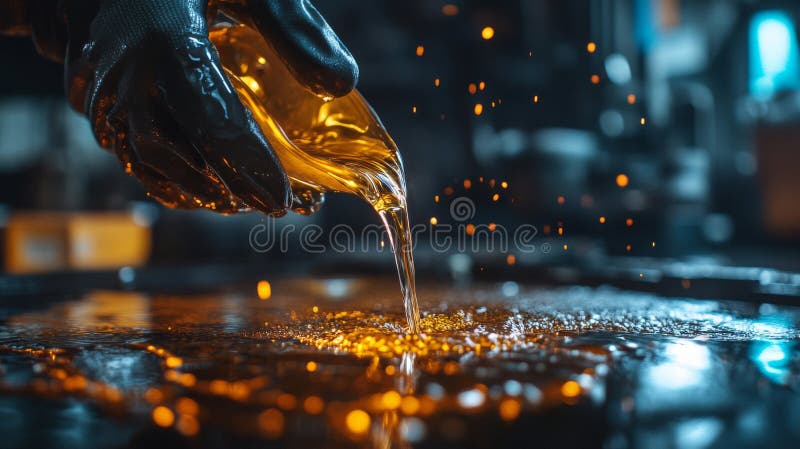 Gloved Hand Pouring Molten Metal into a Mold Stock Illustration ...