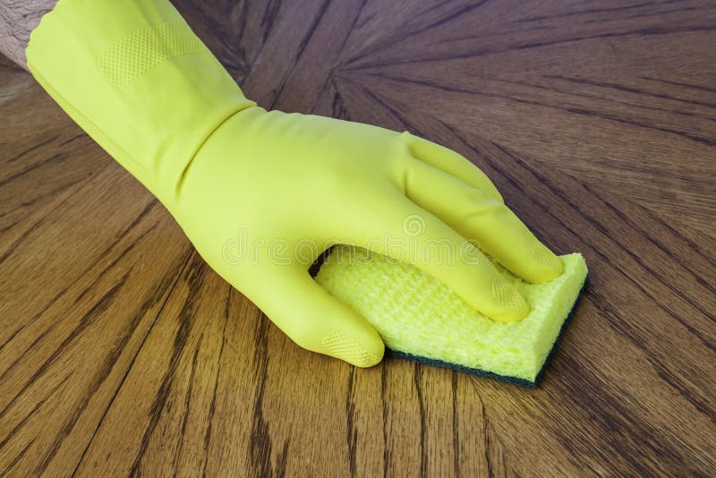 Gloved hand with sponge stock image. Image of green, disinfect - 28209843