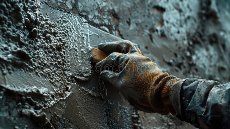 The Hand Plastering Wall.AI Generated Image Stock Photo - Image of work ...