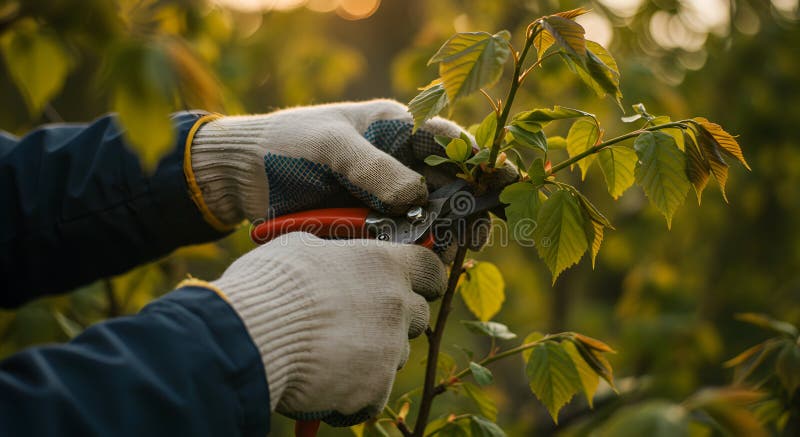 Spring Pruning: Garden Care Close-Up Stock Illustration - Illustration ...
