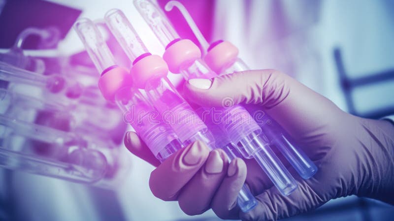 Gloved Hands Handling Sterile Plastic Test Tubes Stock Illustration ...