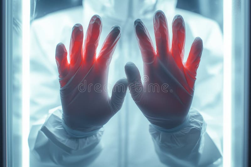 Gloved Hands in Sterile Environment Stock Image - Image of danger ...