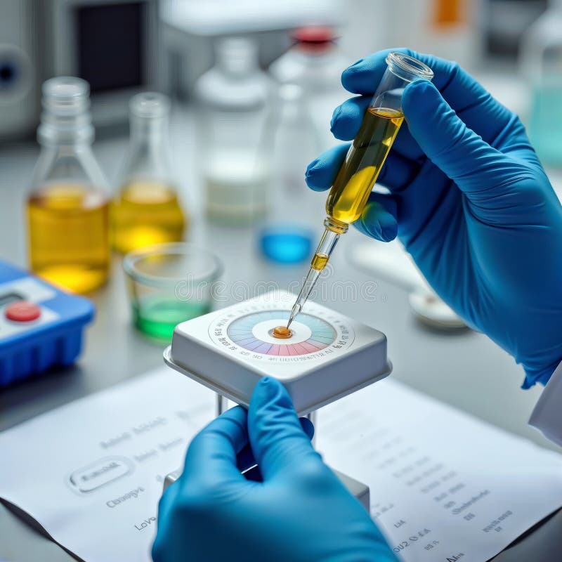 Gloved Hands Using Pipette with Precision in Laboratory, Generative Ai ...