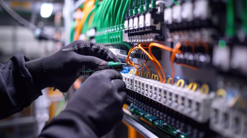 The Hands Wiring Control Panel.AI Generated Image Stock Image - Image ...