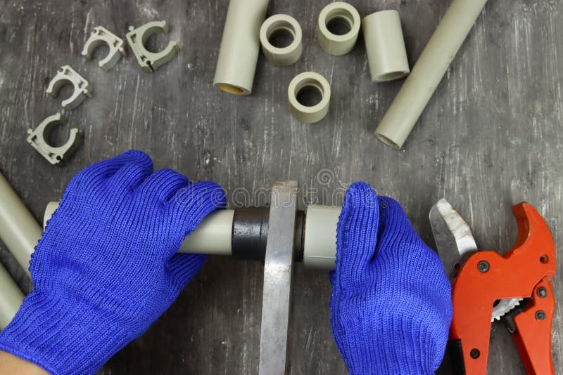 Plumber soldering stock photo. Image of site, pipe, welder - 12919278