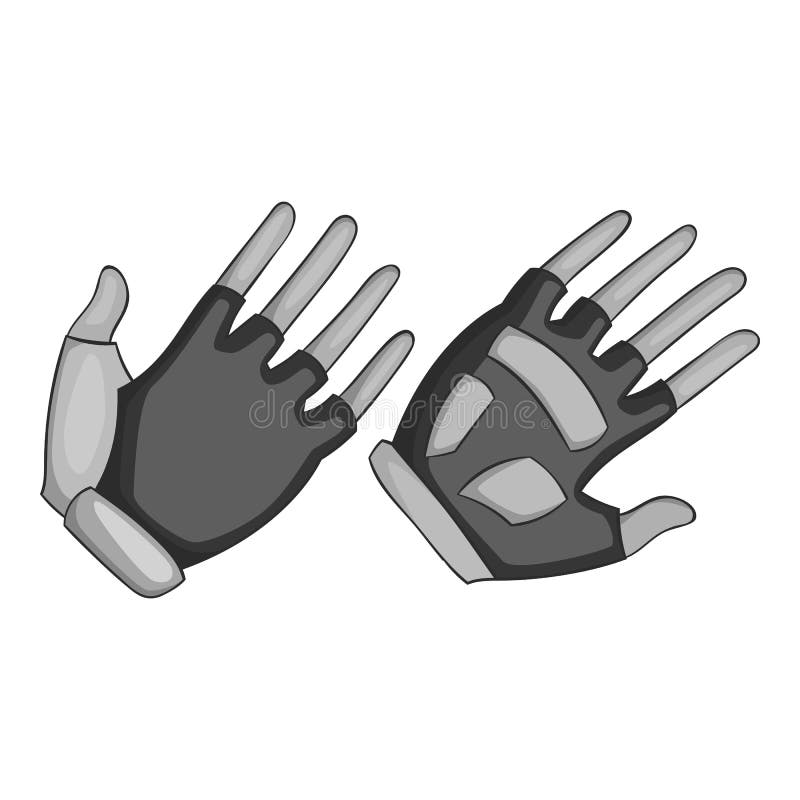 Gloves for Biker Icon, Gray Monochrome Style Stock Illustration ... Gloves for Biker Icon, Gray Monochrome Style Stock Illustration ...