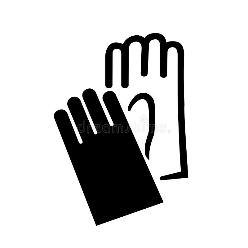 Gloves Black Icon, Vector Illustration, Isolate on White Background ...