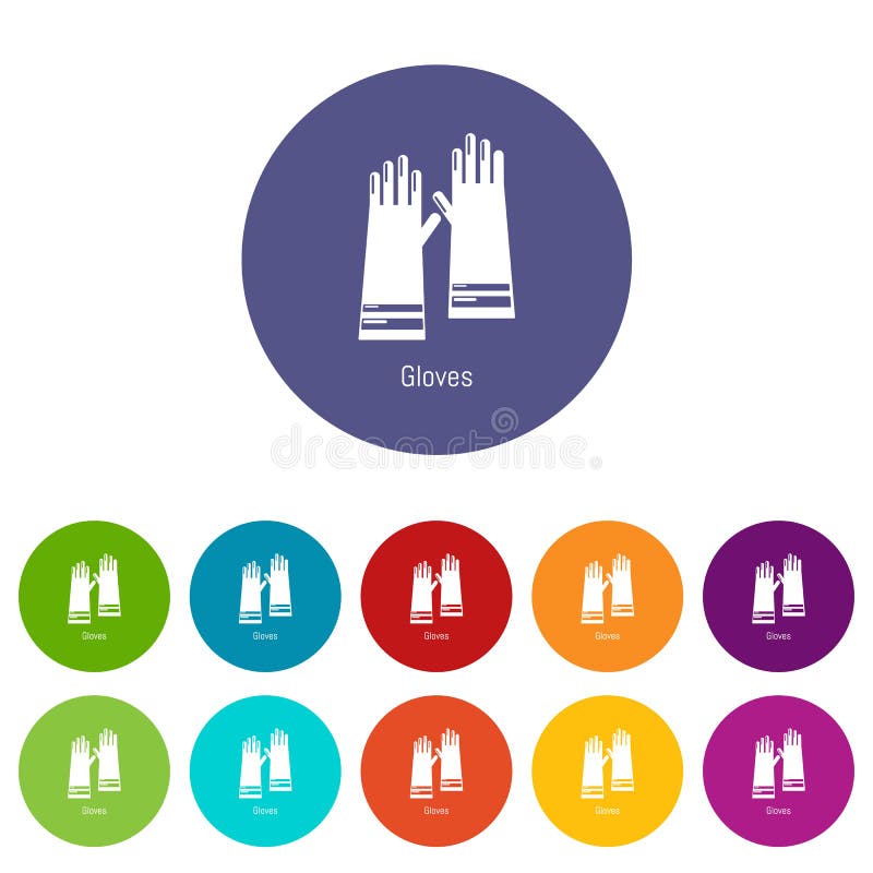 Gloves Cleaning Icons Set Vector Color Stock Vector - Illustration of ...