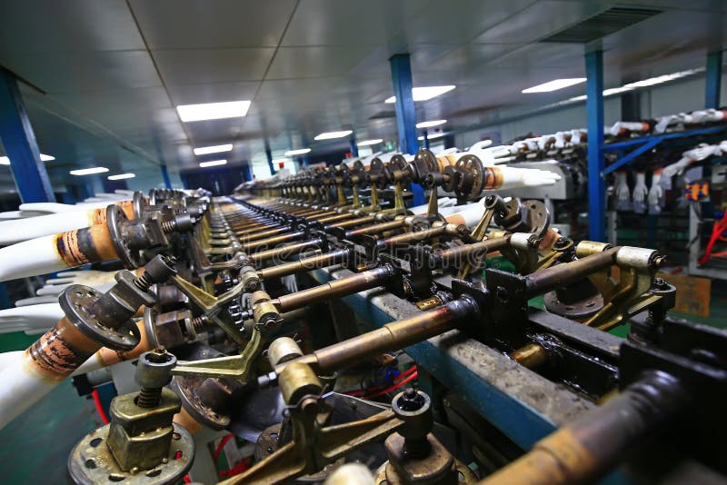 Gloves Factory Production Workshop and Mechanical Equipment Stock Photo ...