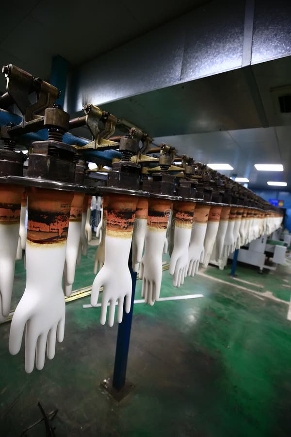 Gloves Factory Production Workshop and Mechanical Equipment Stock Photo ...