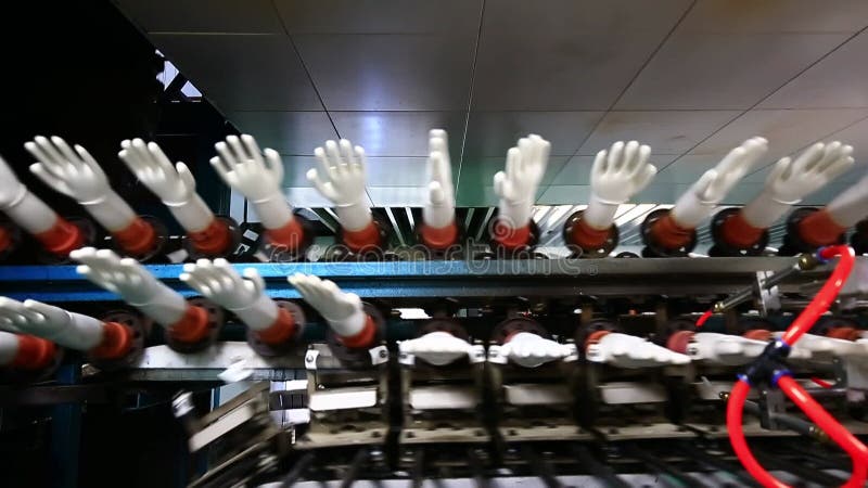 Gloves Factory Production Workshop and Rotating Machinery Stock Footage ...